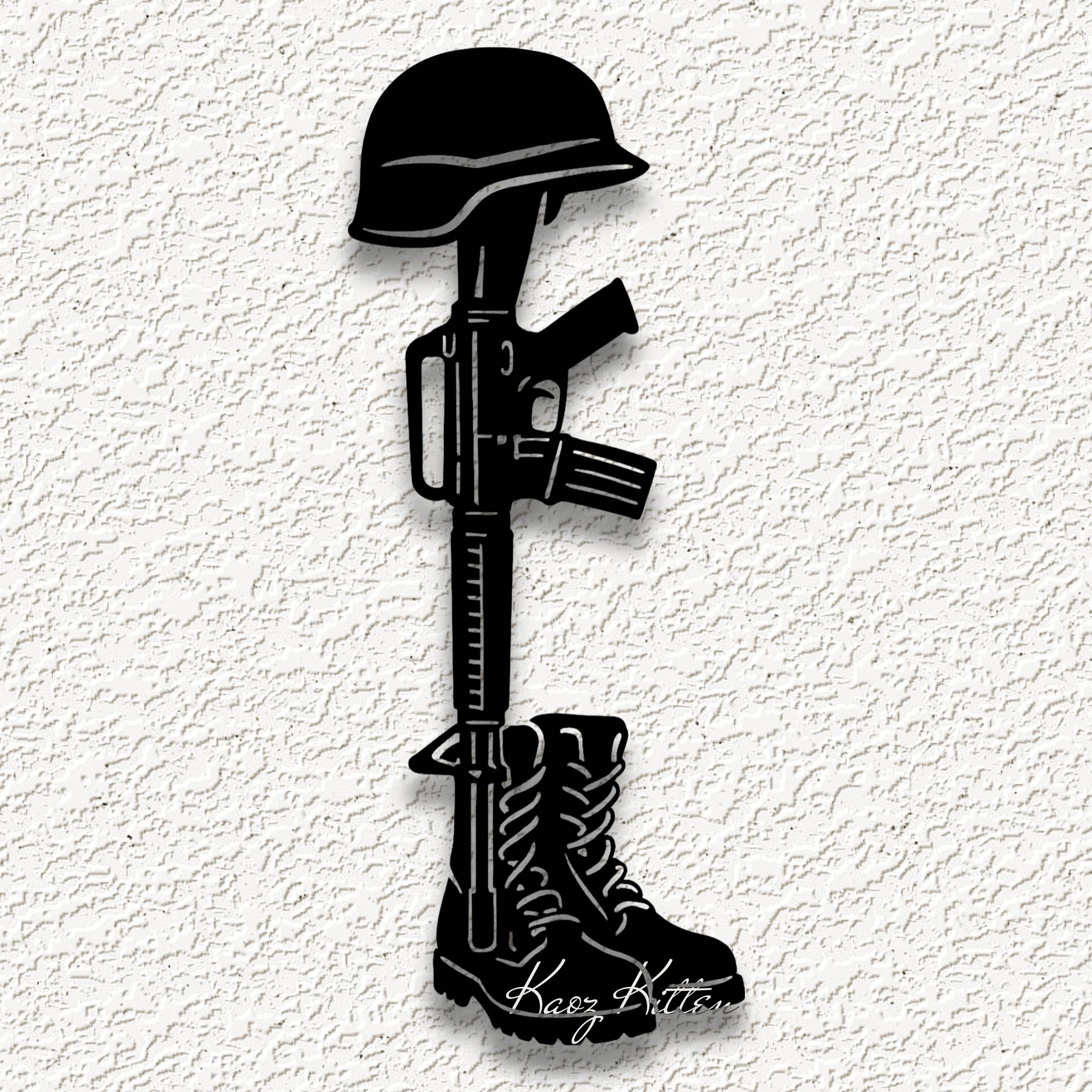 Sculptures & Artworks STL Download - boots gun helmet WALL ART HOME ...