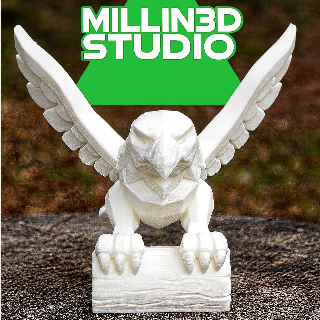 3D Printer Files | 3MF File | Geometric Bald Eagle perched on a log | Creality Cloud