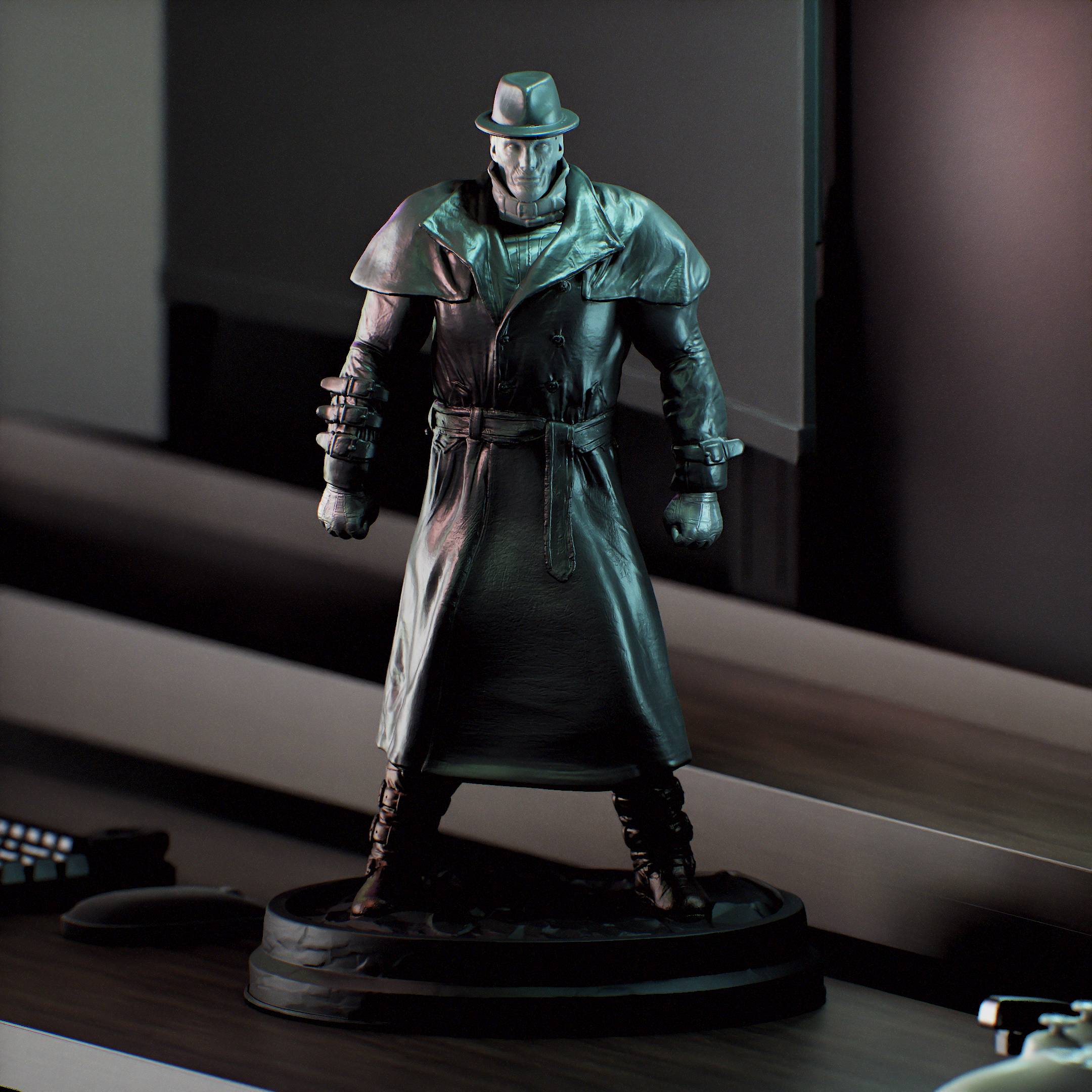 Characters & Creatures STL Download - Tyrant Mr.X from Resident Evil ...