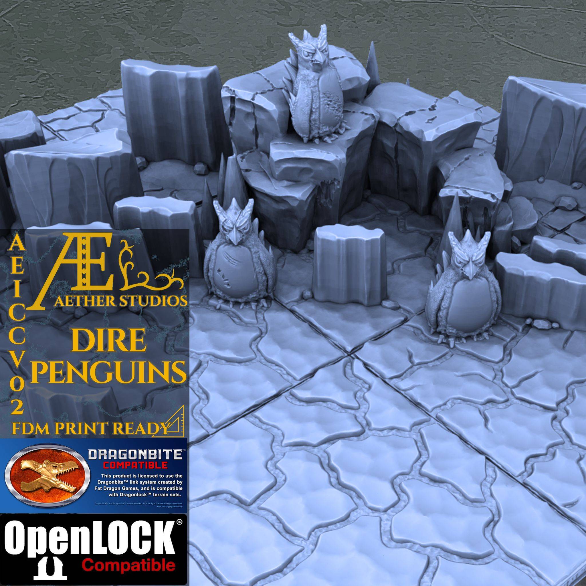 Other STL Download - AEICCV02 - Dire Penguinsby Aether Studios