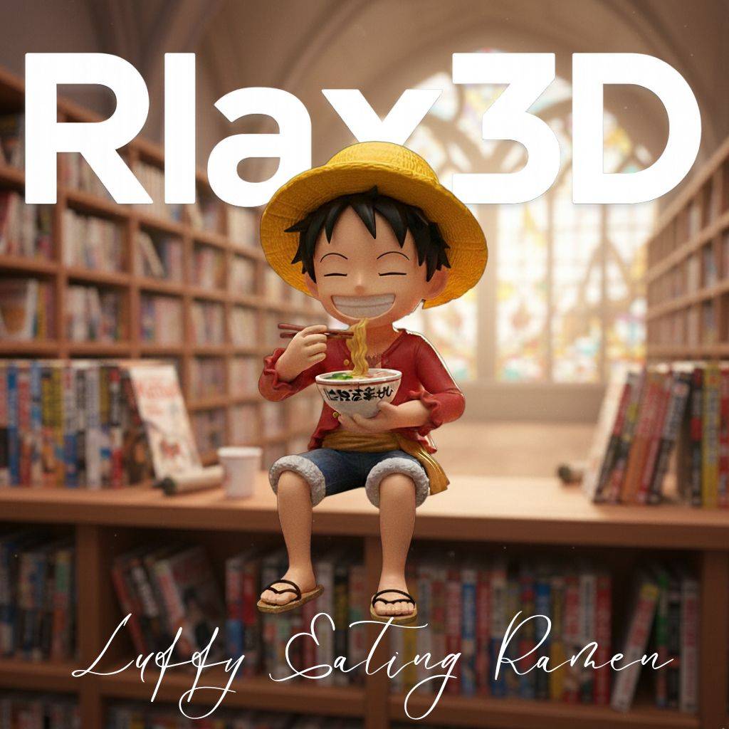 3D Printer Files | 3MF File | Luffy - One Piece - Anime eating ramen ...