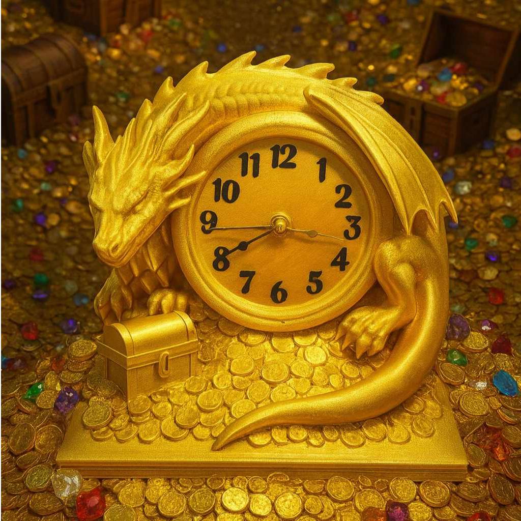 3D Printer Files | 3MF File | Dragon Treasure horde clock | Creality Cloud