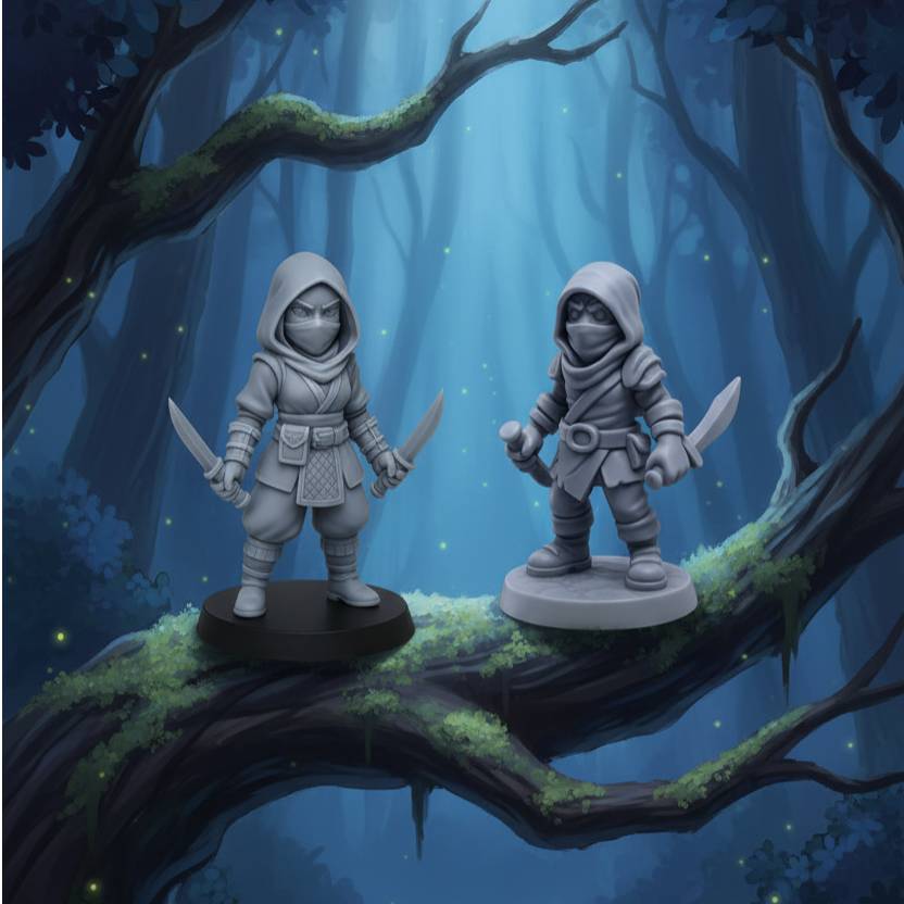 3D Printer Files | 3MF File | DnD Rogue Miniatures (5cm) - Rol ...