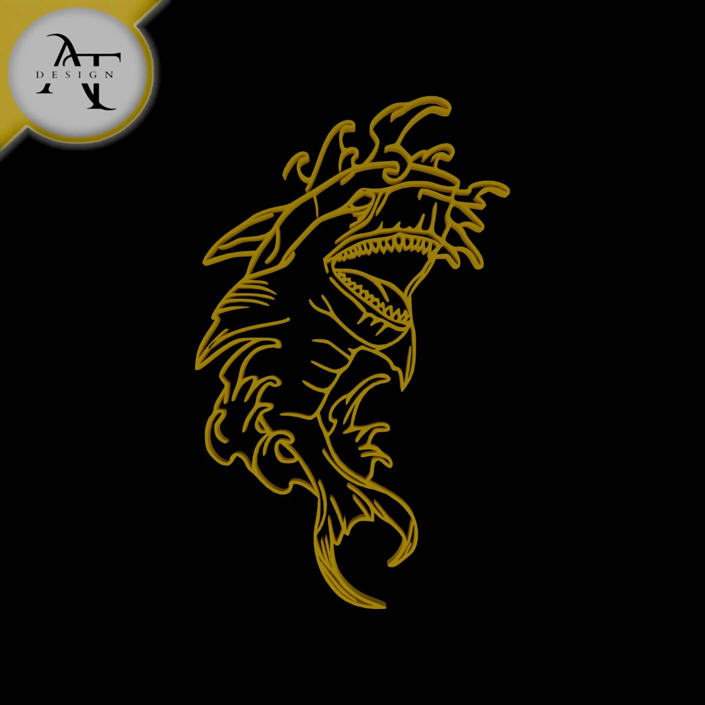 Home Decorations & Ornaments STL Download - Shark - Geometric - 2D Wall ...