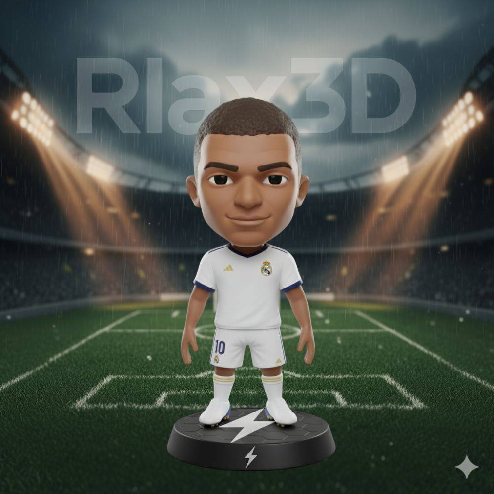 3D Printer Files | 3MF File | Kylian Mbappe - Mini Figure - Real Madrid ...