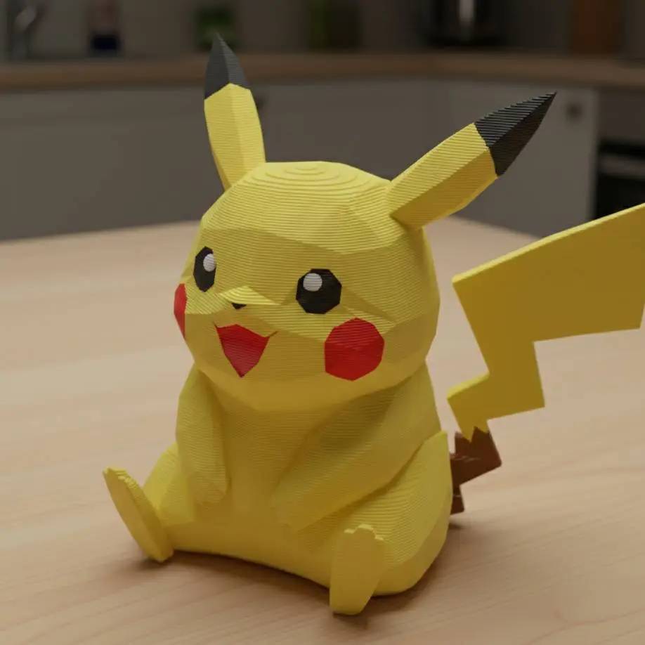 3D Printer Files | 3MF File | #025 Pikachu – Low Poly Pokémon ...