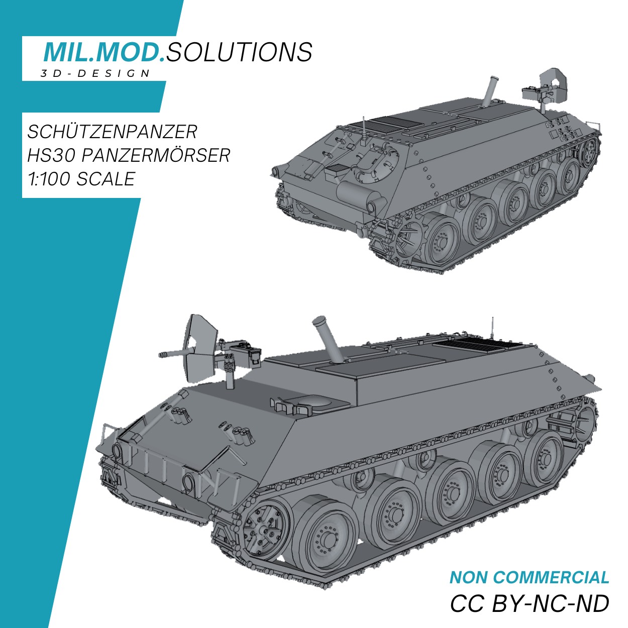 Vehicles & Machinery STL Download - Panzermörser HS30 Bundeswehrby Mil Mod Solutions