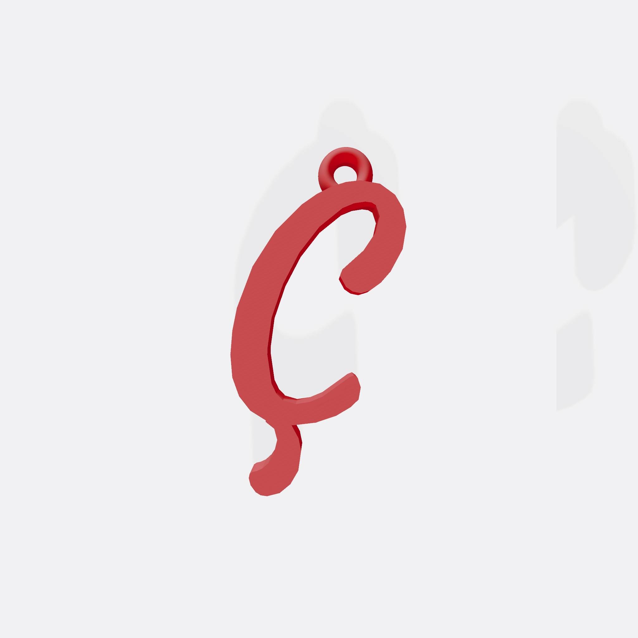 Jewelry & Accessories STL Download - Letter Ç Keychainby Mu3D