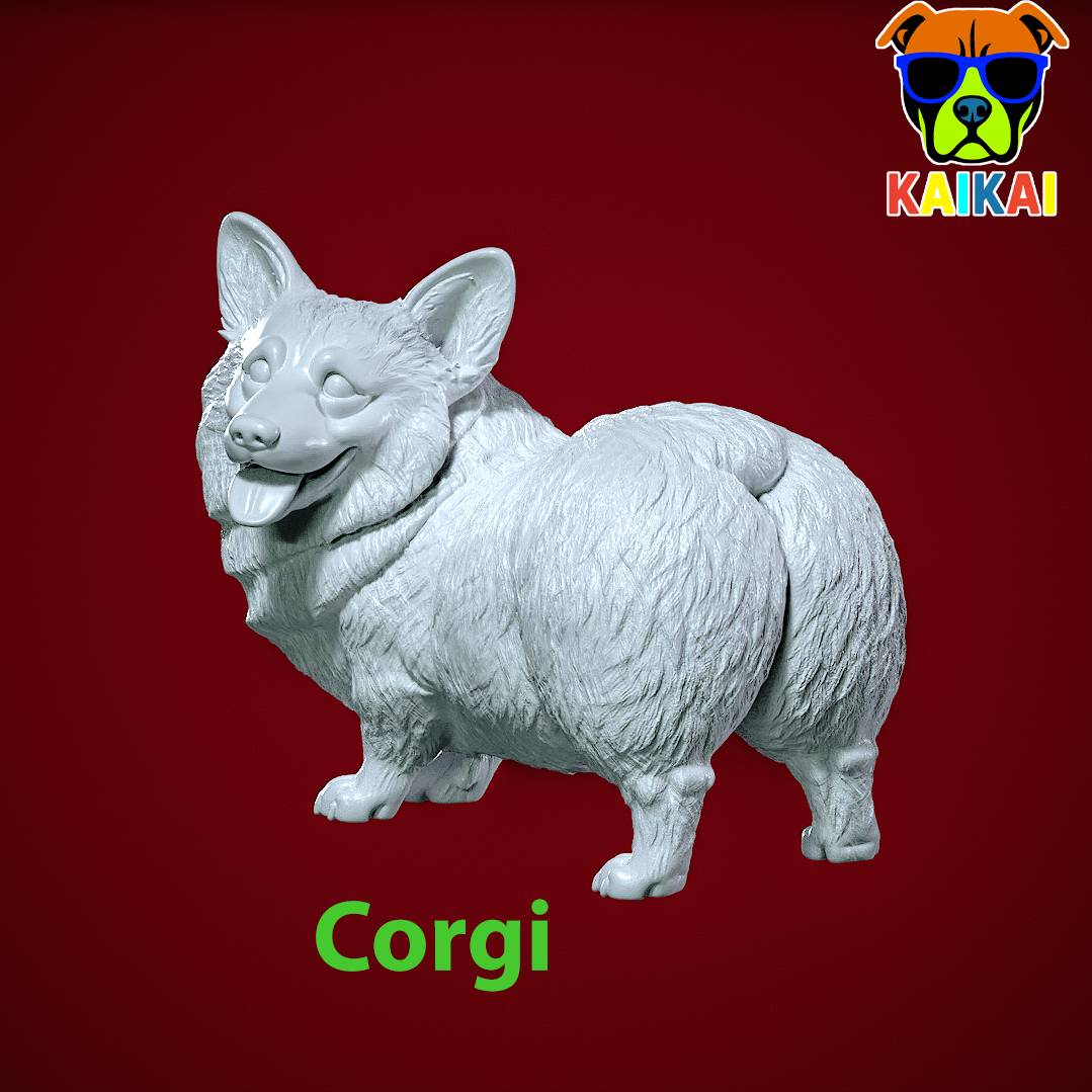Characters & Creatures STL Download - Welsh Corgi dog staute - tailless ...