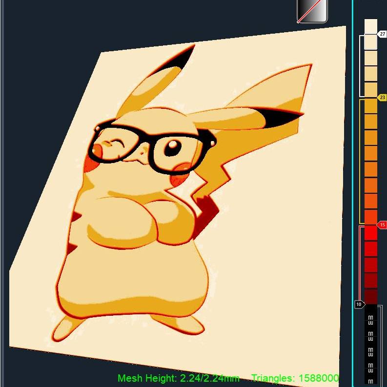 3D 프린터 도면 | 3MF 파일 다운로드 | Pokemon Pikachu nerd winking | Creality Cloud
