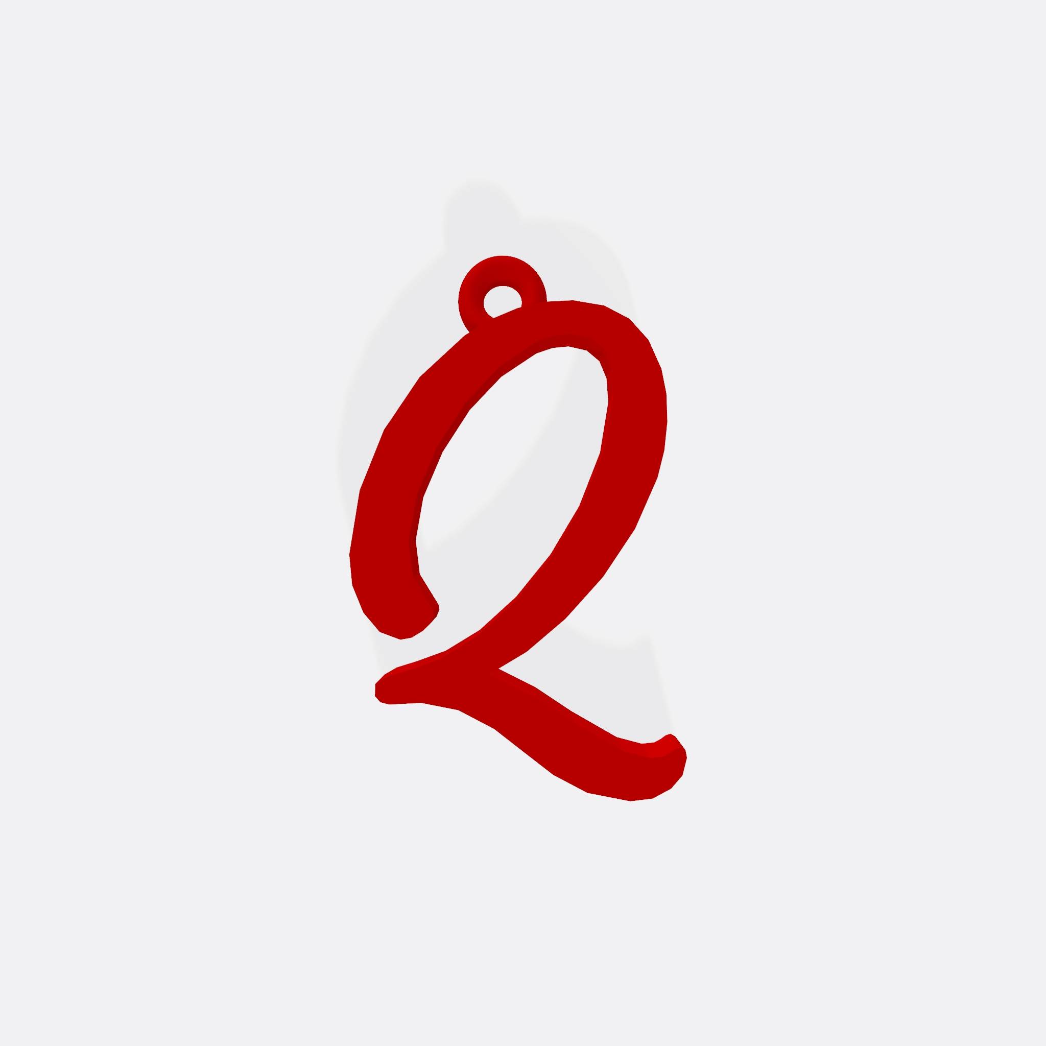 Jewelry & Accessories STL Download - Letter Q Keychainby Mu3D