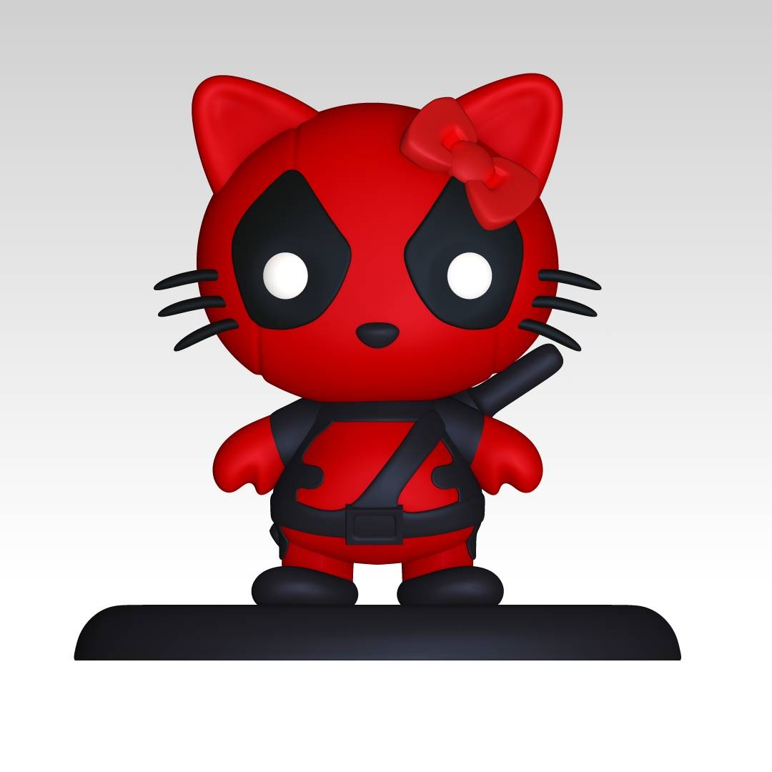3D Printer Files | 3MF File | Hello kitty dead pool with base ...