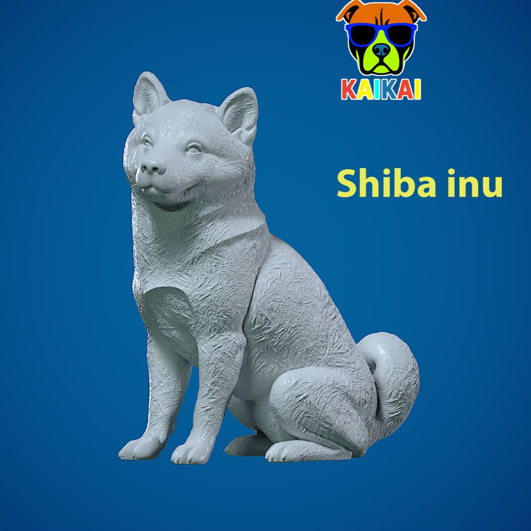 Characters & Creatures STL Download - Japanese Shiba Inu Dog Sitting ...