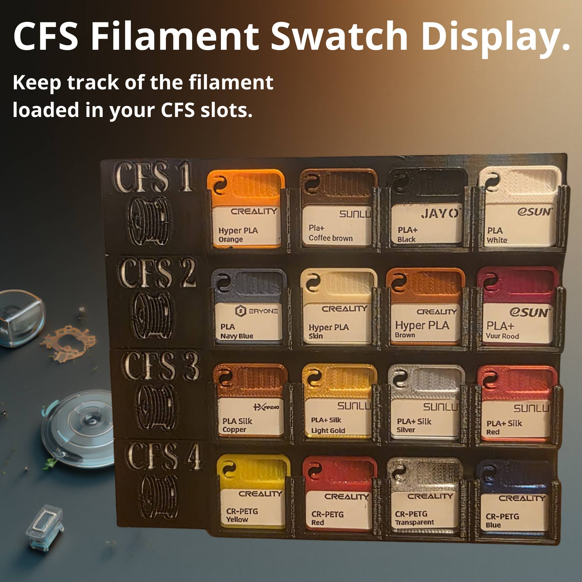 Archivos de impresora 3D | Archivo 3MF | CFS Filament Swatch Display ...