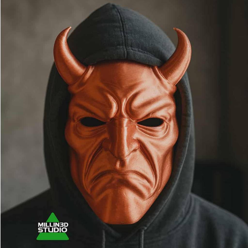 3D Printer Files | 3MF File | Devil Demon Mask for Costume or Cosplay ...