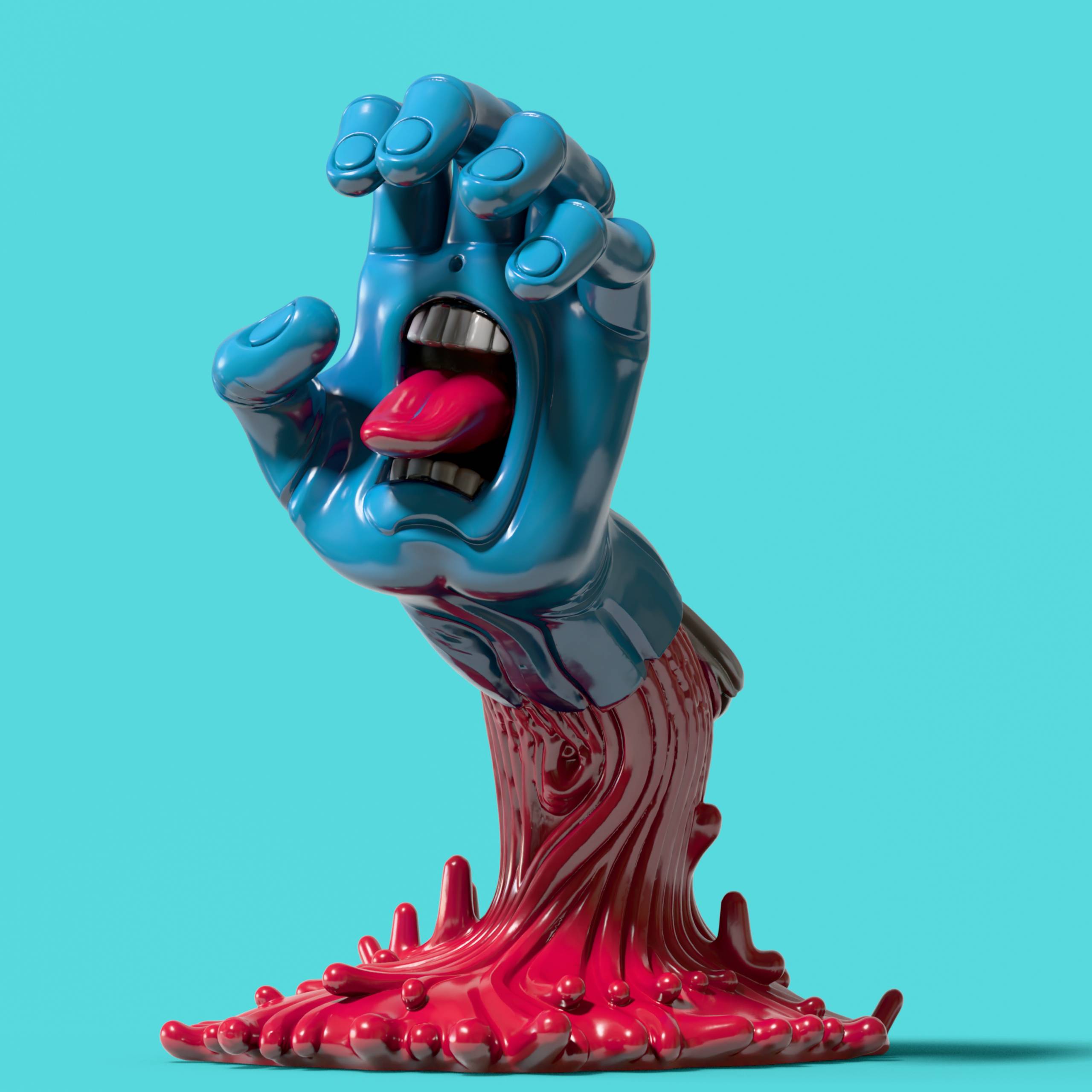 3D Printer Files | 3MF File | Surfer Hand Abstract art | Creality Cloud