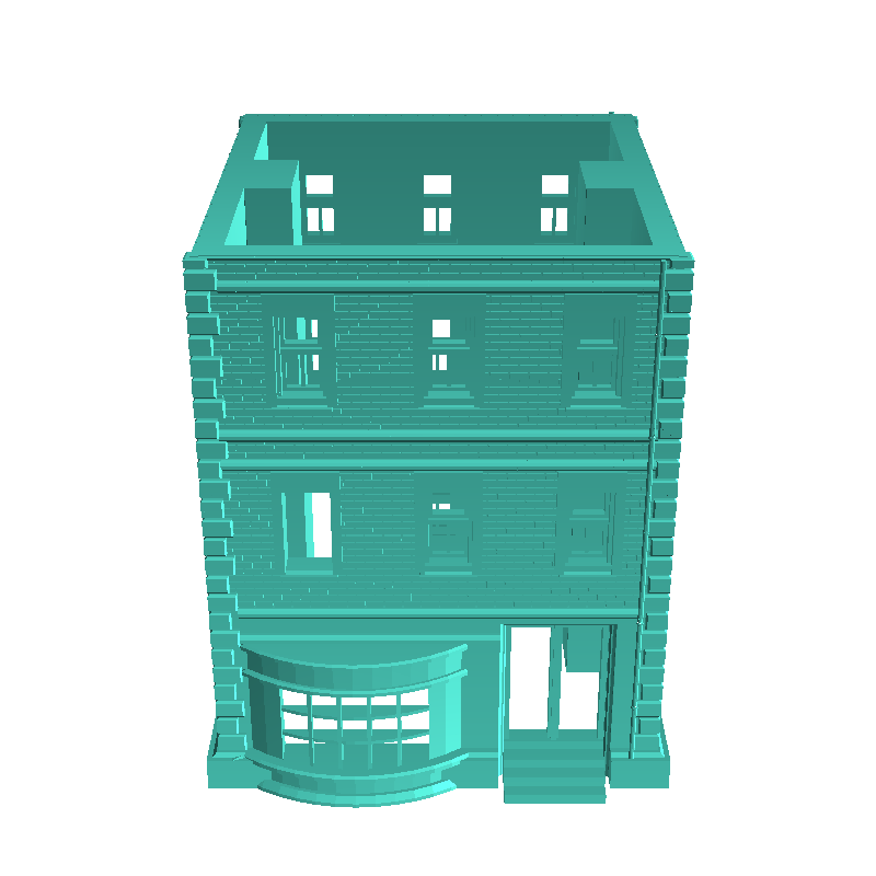 Other STL Download - Two-story house with chimney and front porch ...