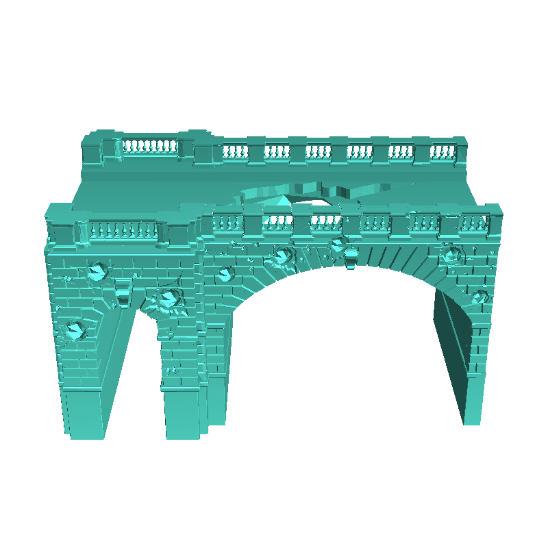 Modern modular brick bridge with multiple pillars and stone | 3D models ...
