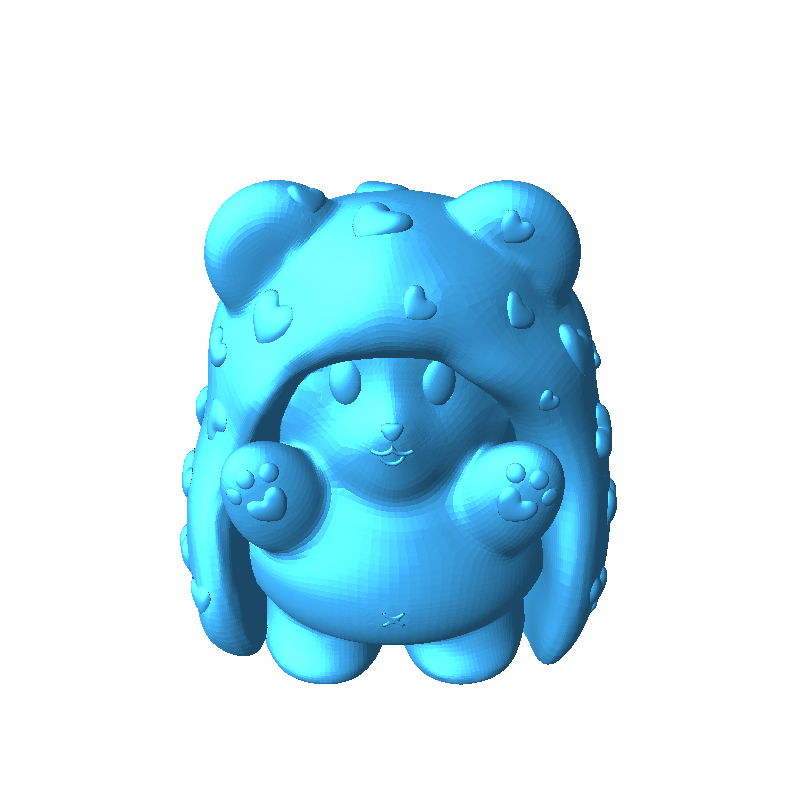 Very nice print and cute. I had my Mom paint it with the ears sticking out of the blanket ...