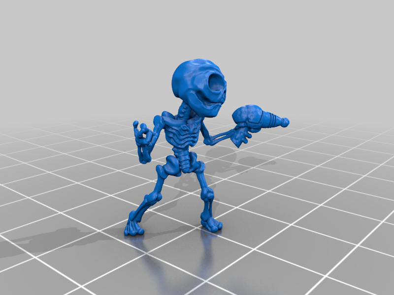 Free Characters & Creatures STL Download - Skeletal Zeta-Reticulan ...