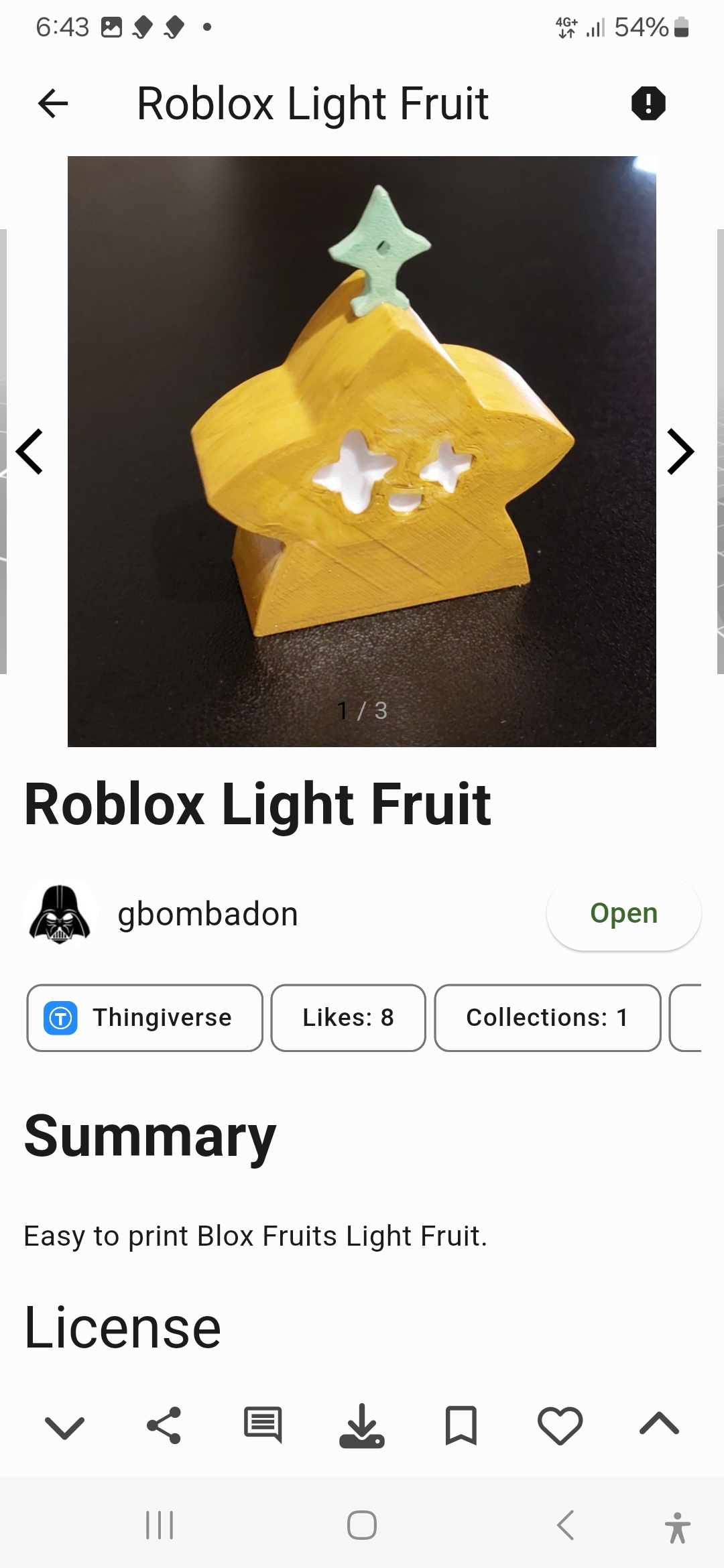 light fruit blox fruits | 3D modeller indir | Creality Bulutu