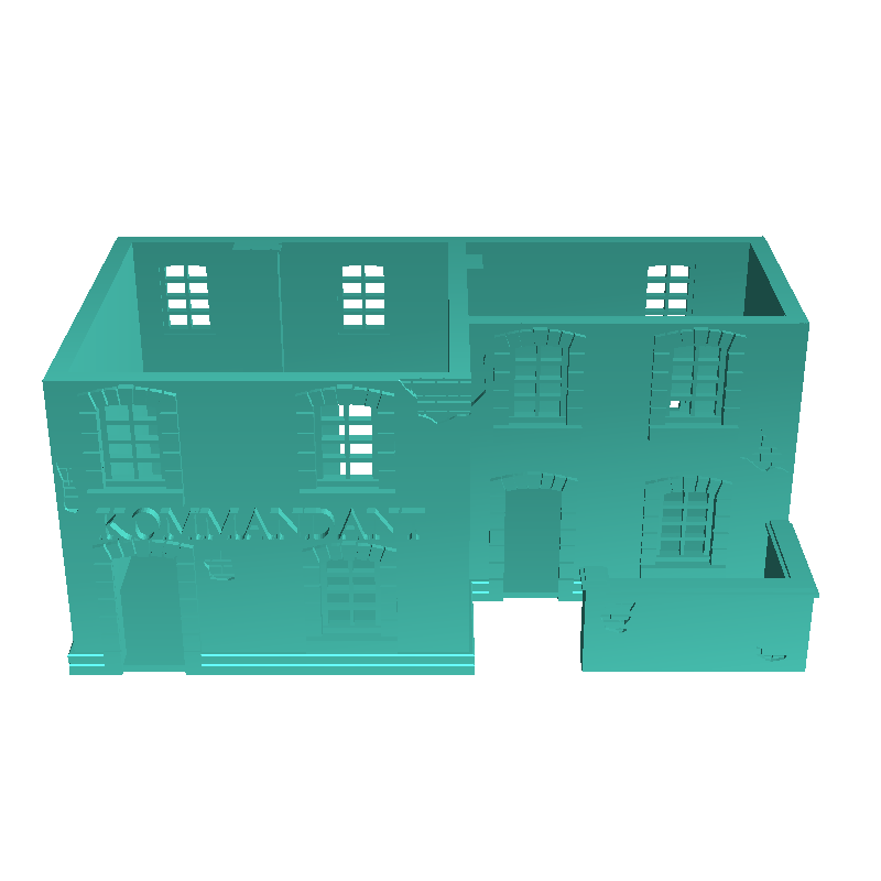 Other STL Download - Commander's house with damaged walls, slate roof ...