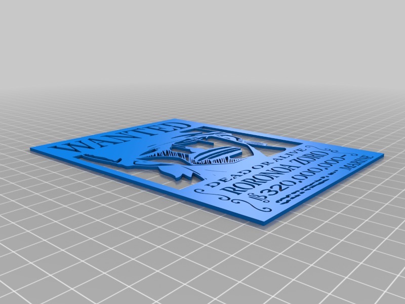 Wanted Poster Zoro | 3D models download | Creality Cloud