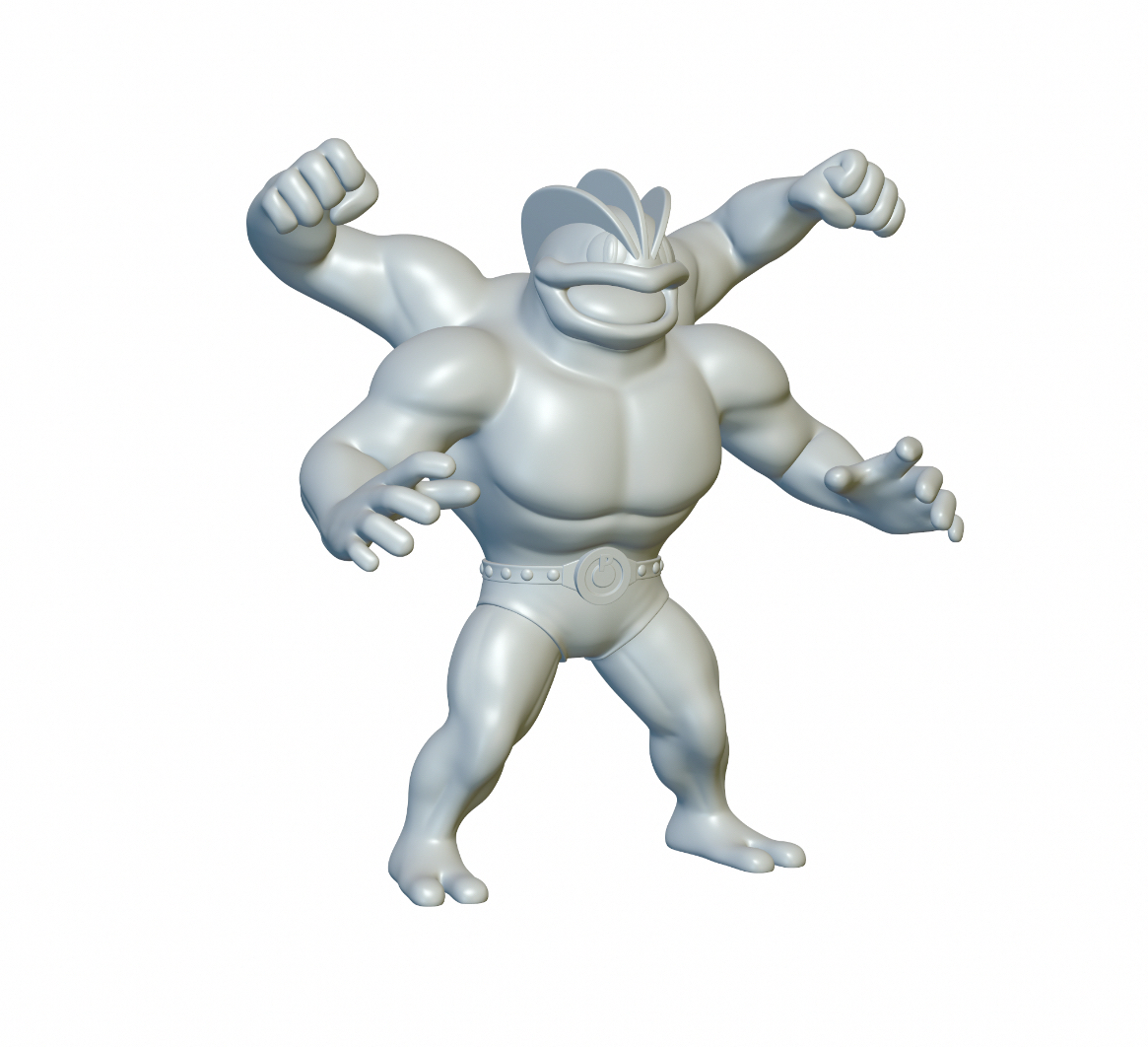 Pokemon Machamp #68 - Ready for 3D Printing! | 3D models download ...