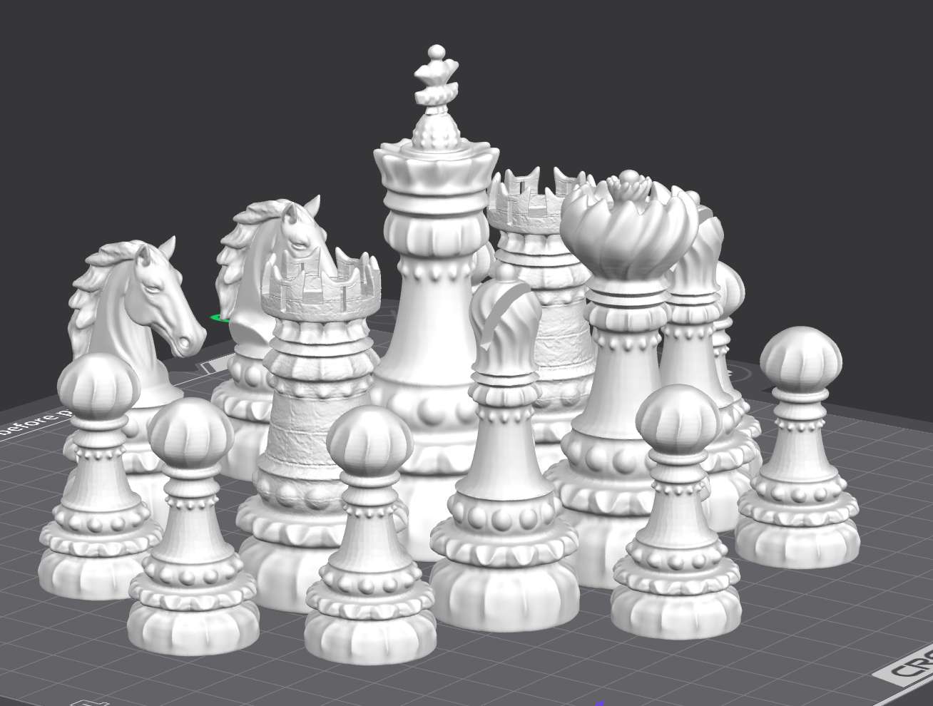 Stunning, intricately designed chess set - printer friendly | 3D models ...