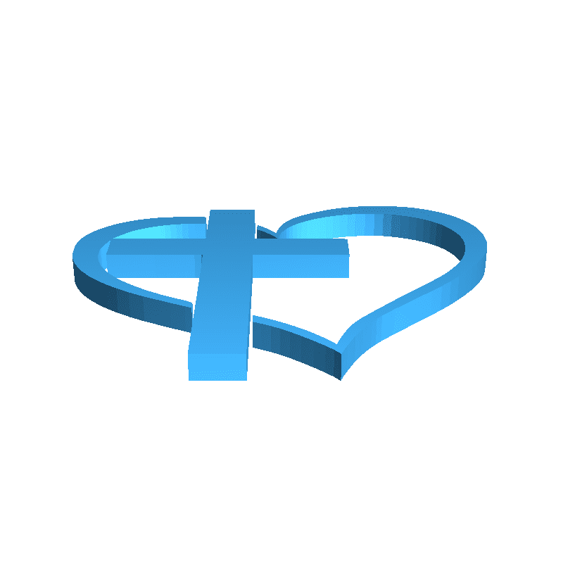 Free Digital Art STL Download - Cross and Heartby DwDave
