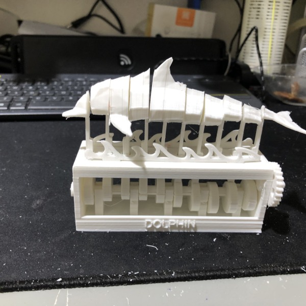 Made this cool swimming dolphin stand what Articulates