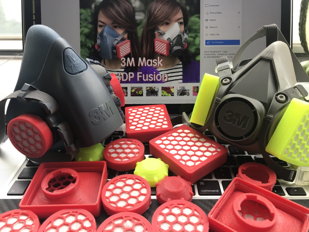 3M Half FacePiece Mask Cartridge and Cap - Covid-19 | 3D models ...