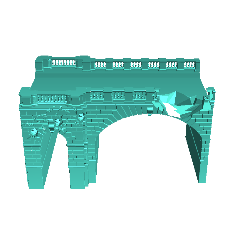 Modern modular brick bridge with multiple pillars and stone | 3D models ...