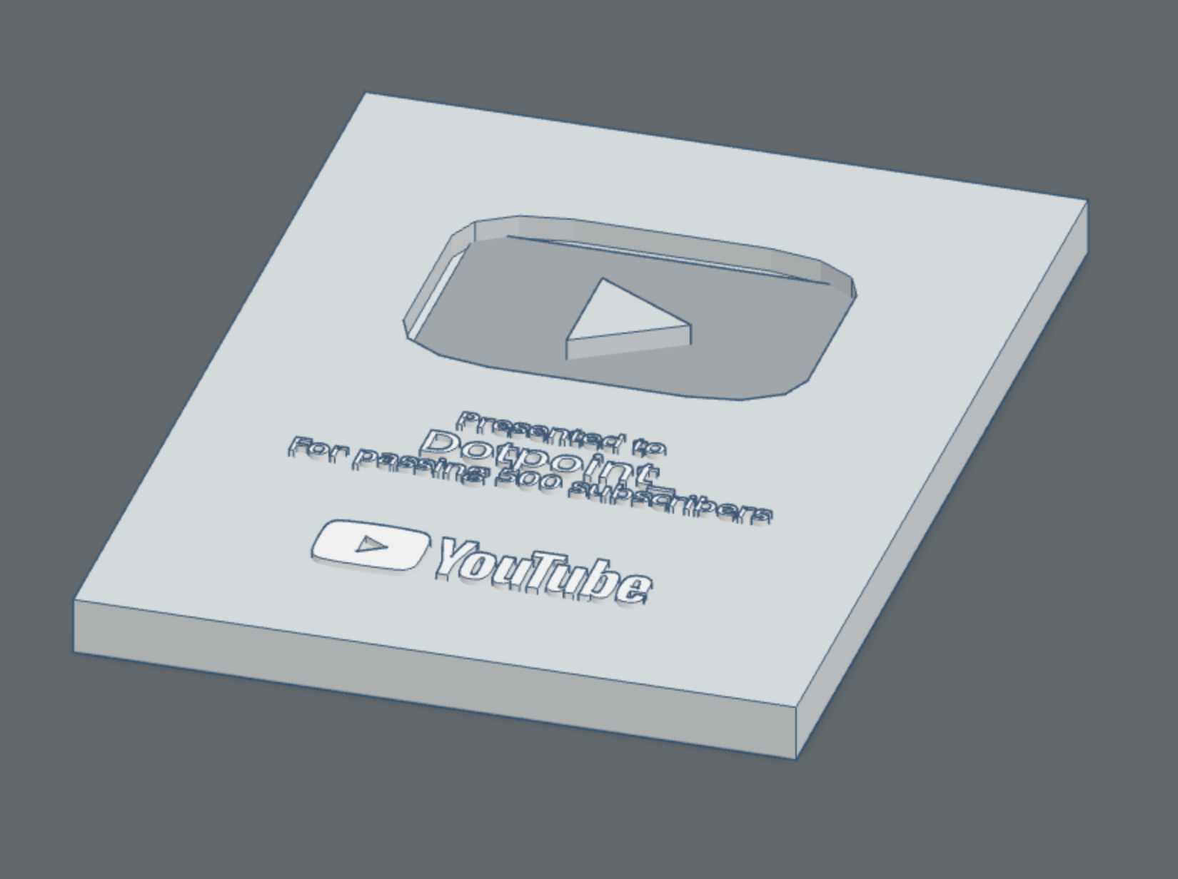 Dotpoint_’s YouTube Plaque | 3D modeller indir | Creality Bulutu