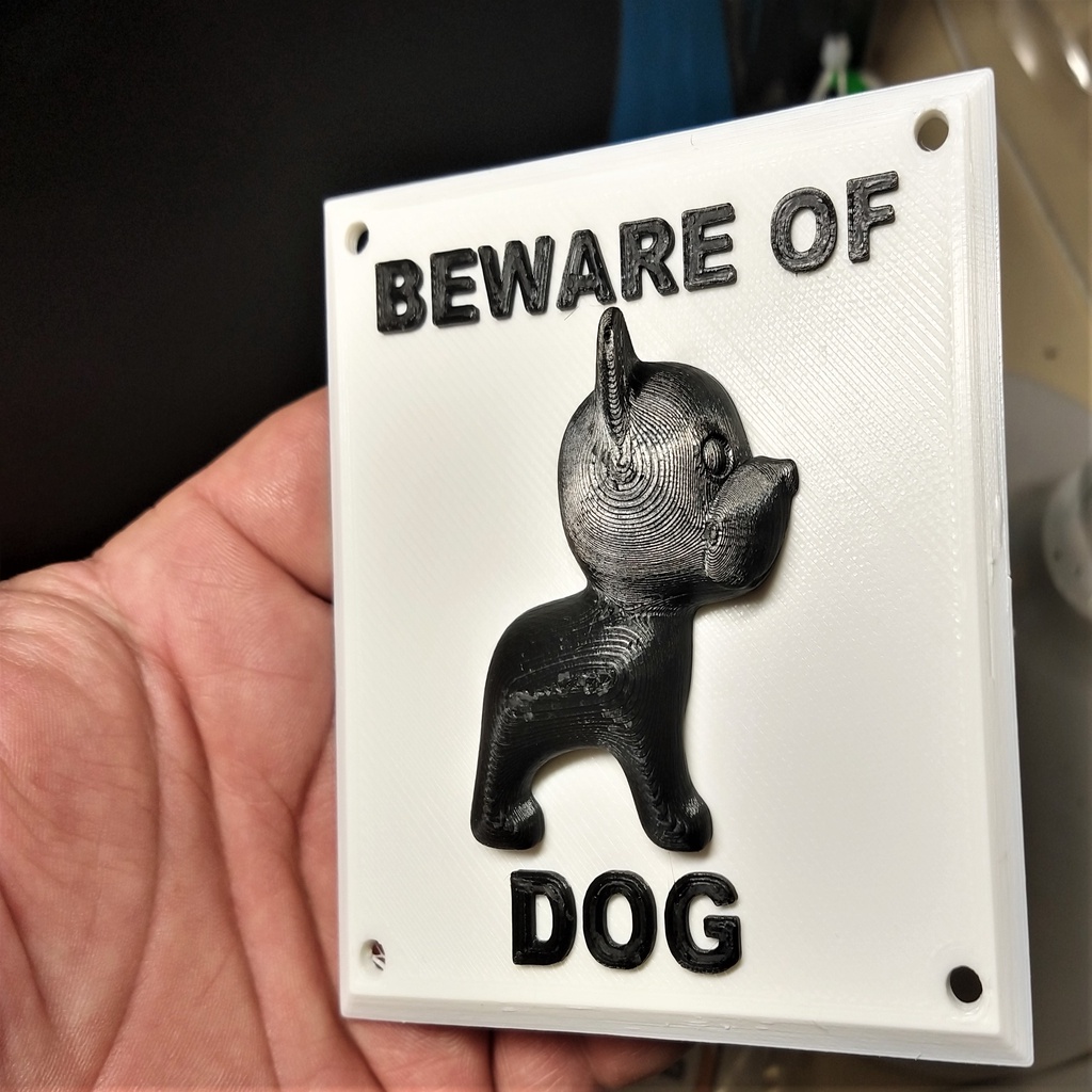 Beware of Dog (Boston Terrier) Sign 3D Image | 3D models download ...