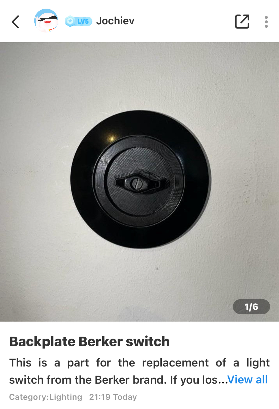 I have made a new design for a replacement for a Berker light switch ...
