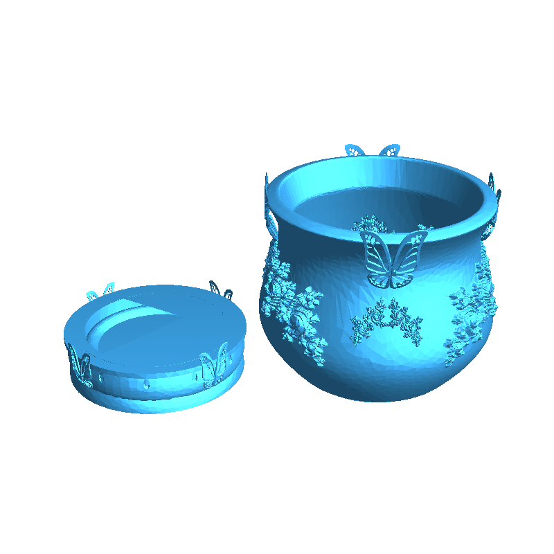 3D Printer Files | 3MF File | Butterfly fractals flower pot. | Creality ...