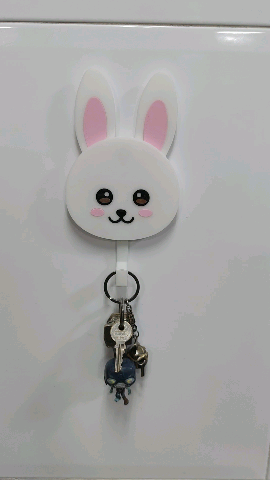 This 3D printable model is a Cute Bunny Key Holder Wall Hook with ...