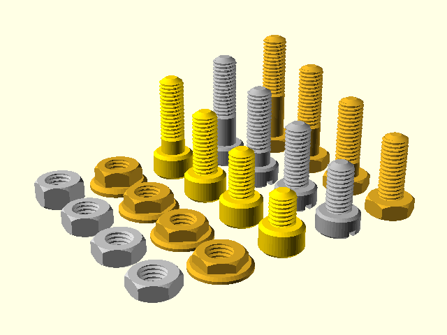 M8 bolts and nuts library | 3D models download | Creality Cloud