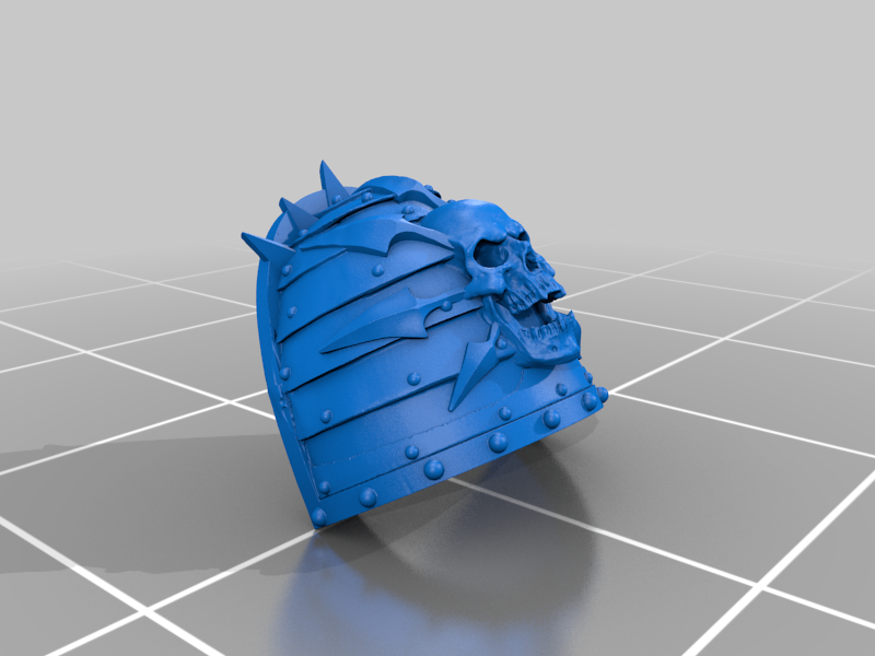 3D Printer Files | 3MF File | Skull with Spikes Shoulder Pads ...