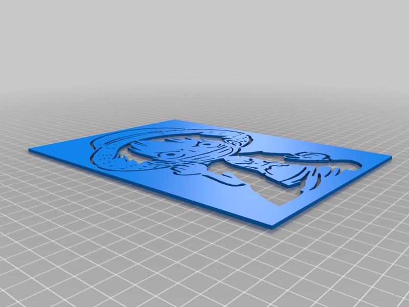 Free Characters & Creatures STL Download - Monkey D. Luffy stencil 4by SMT_M 🦊