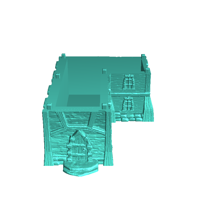 Other STL Download - Medieval corner house with fireplace and round ...