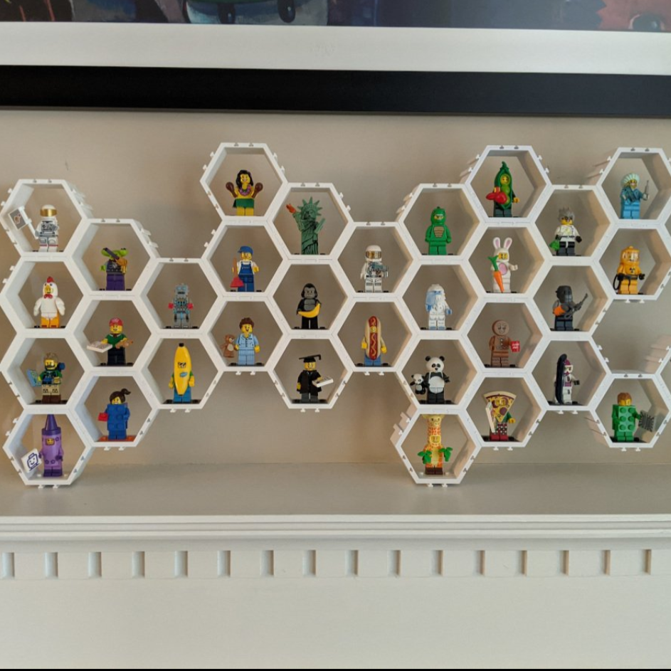 3D Printer Files | 3MF File | Lego Minifig Hexagon Wall Mount Display ...