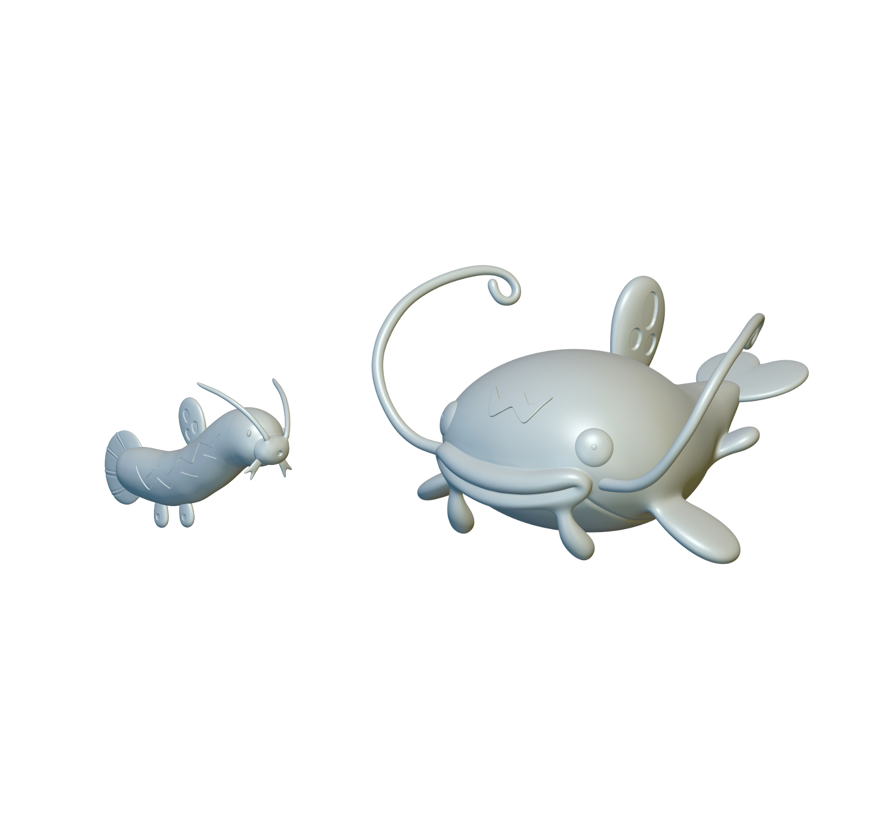 Pokemon Barboach & Whiscash (#339 & #340) - 3D Printing! | 3D models ...