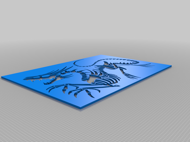 Free Digital Art STL Download - Skeleton Dragon stencilby SMT_M 🦊