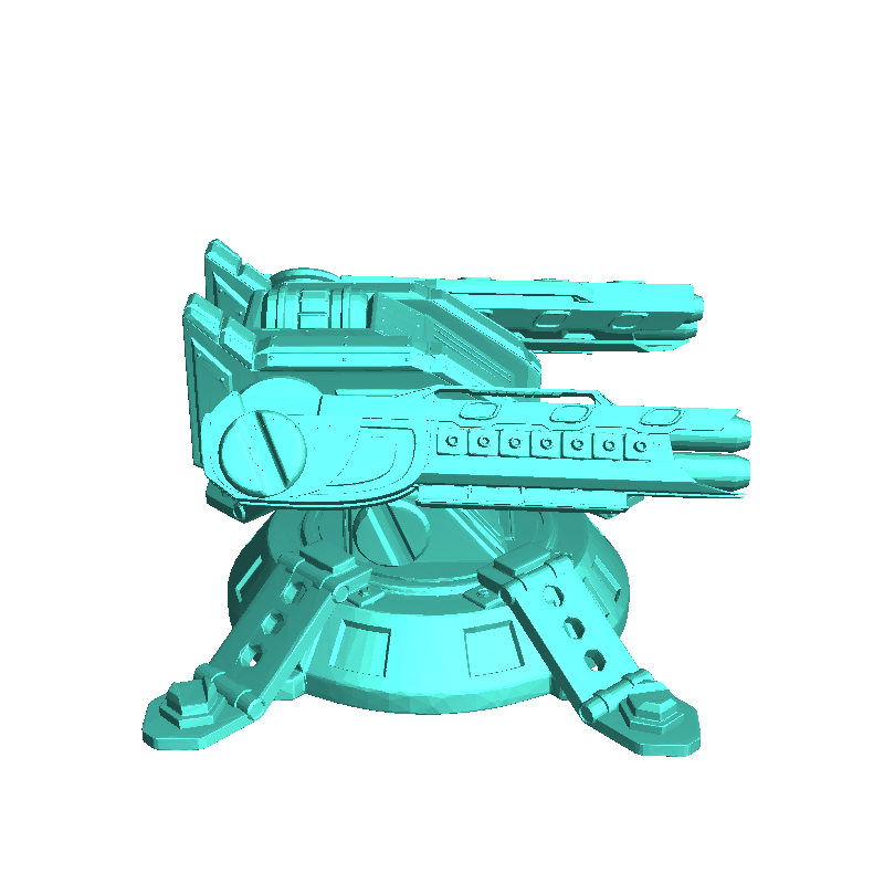 Other STL Download - Robotic turret with double ion cannons (4 ...