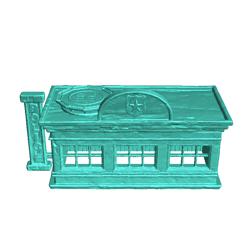 Other STL Download - Police station with vehicle garage and rooftop ...