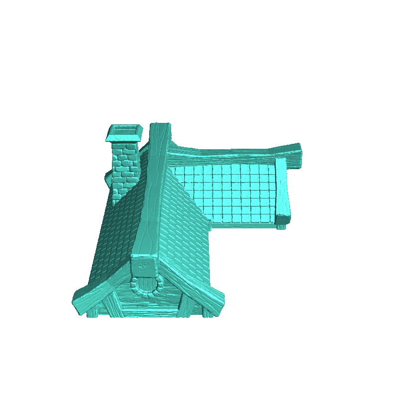 Other STL Download - Medieval corner house with fireplace and round ...