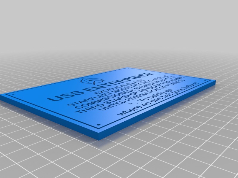 USS Enterprise B Registry Plaque | 3D models download | Creality Cloud