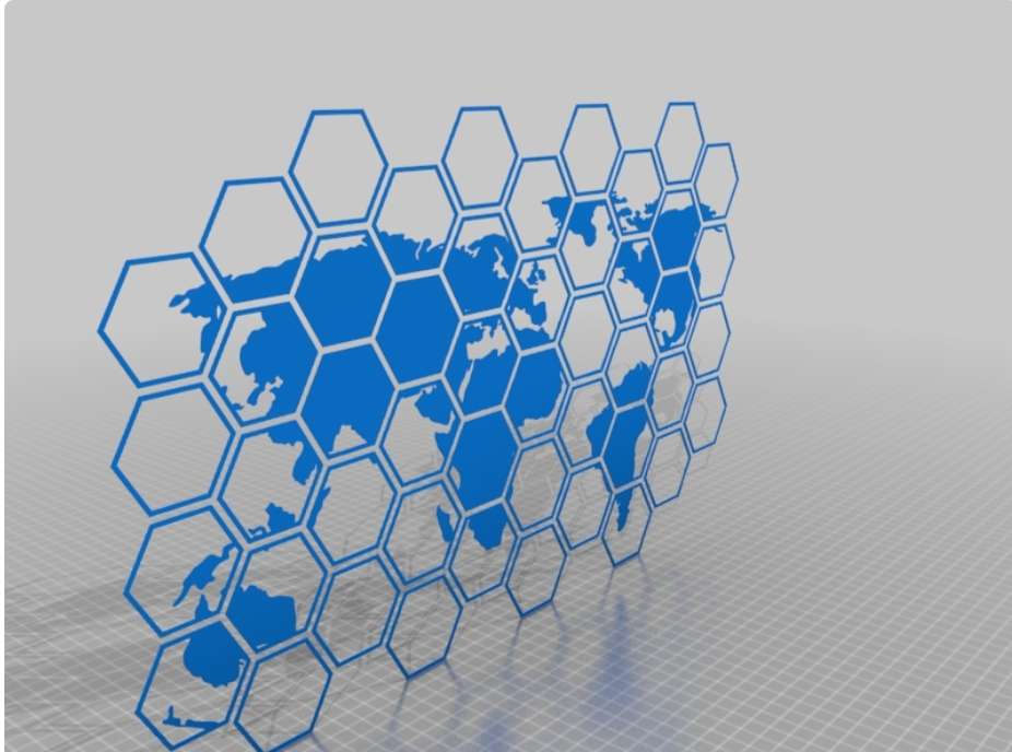 Hexagon Map of Earth | 3D models download | Creality Cloud